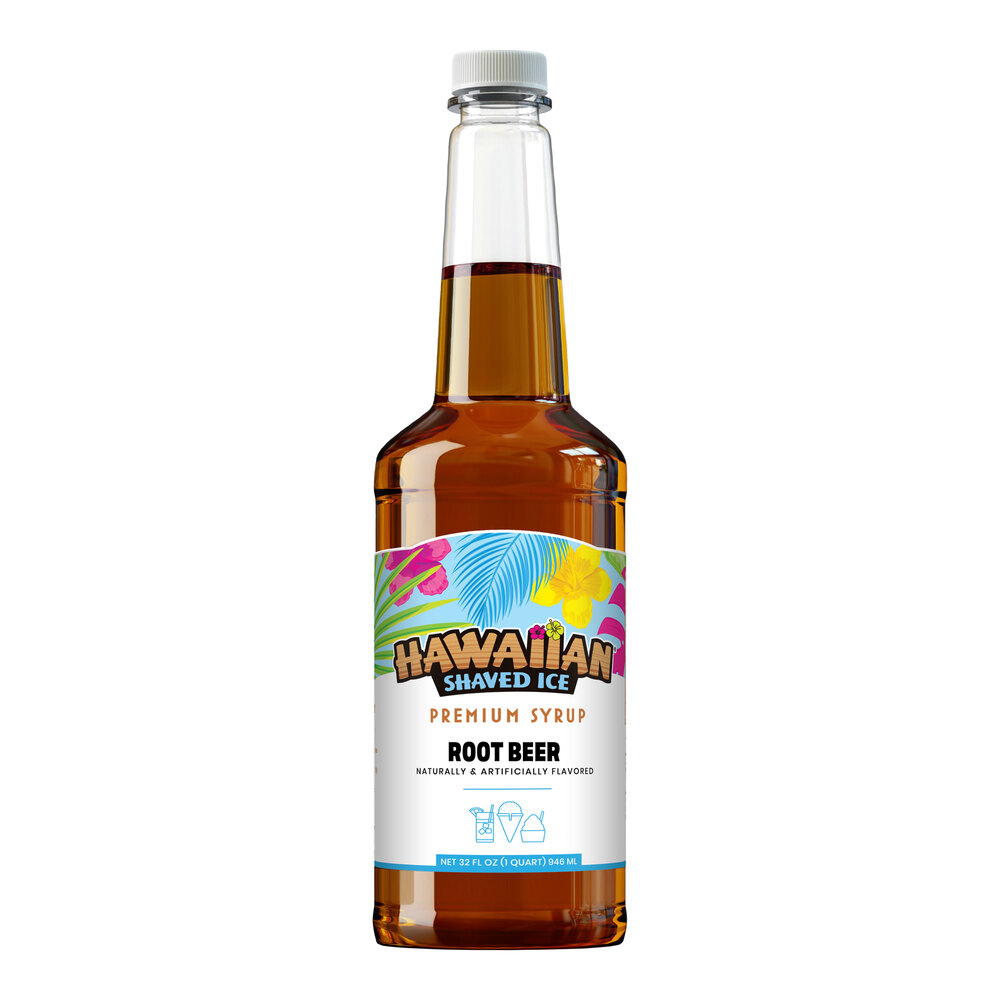 Hawaiian Shaved Ice Root Beer Snow Cone Syrup 32 fl. oz. - 12/Case