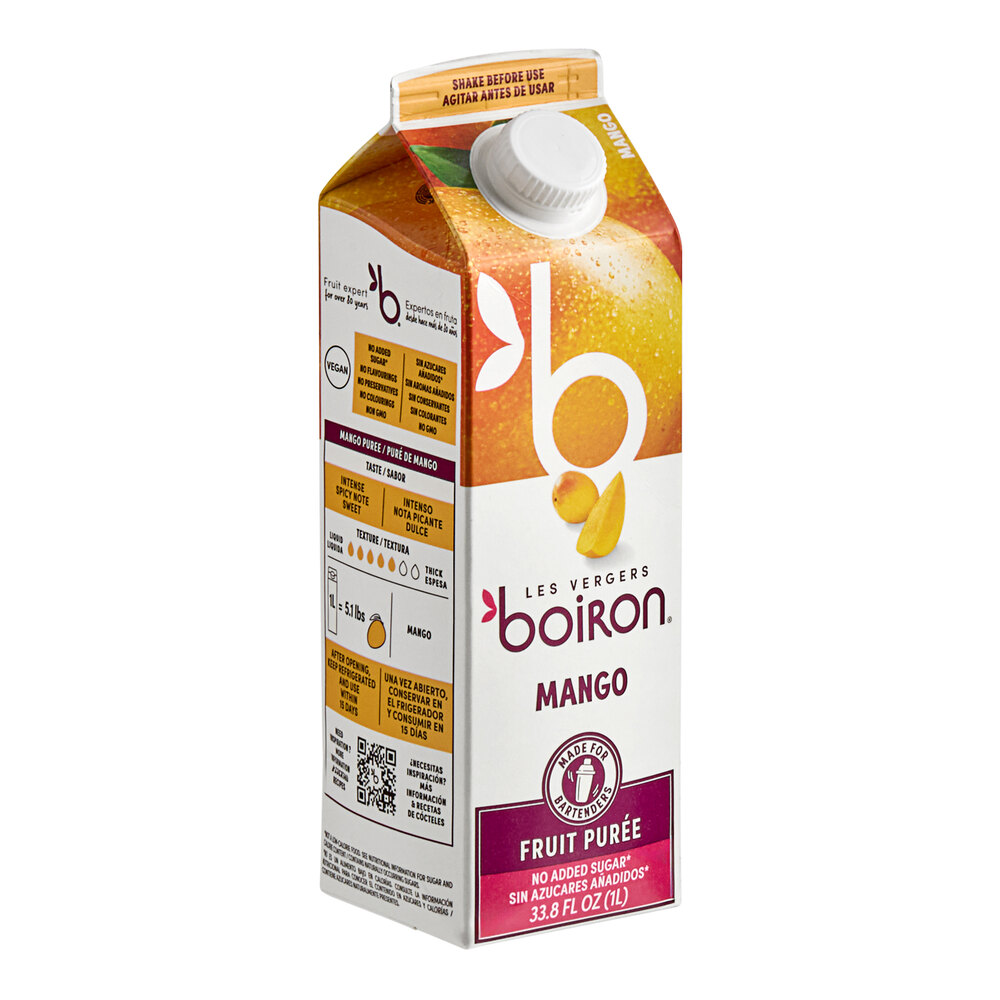 Les Vergers Boiron Mango Real Fruit Puree 1 Liter - 6/Case