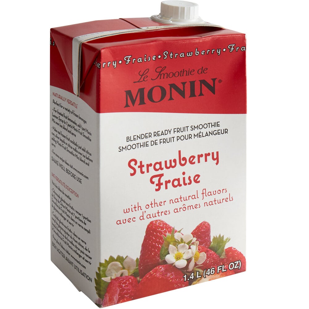 Monin 46 fl. oz. Strawberry Fruit Smoothie Mix - 6/Case