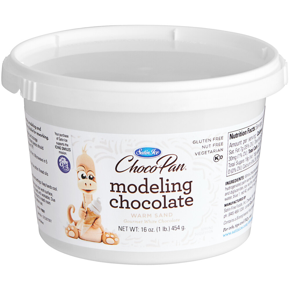 Satin Ice ChocoPan 1 lb. Warm Sand Modeling Chocolate - 4/Case