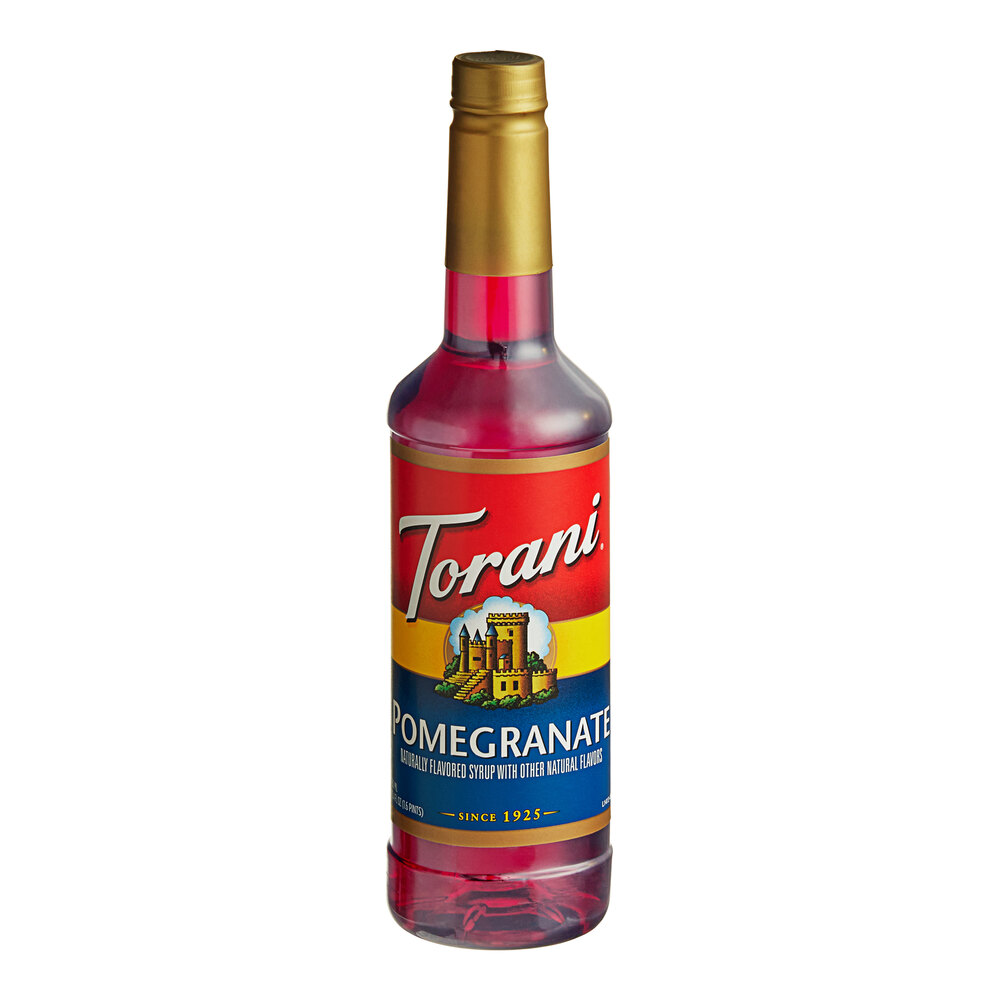 Torani Pomegranate Flavoring Syrup 750 mL Plastic Bottle - 4/Case