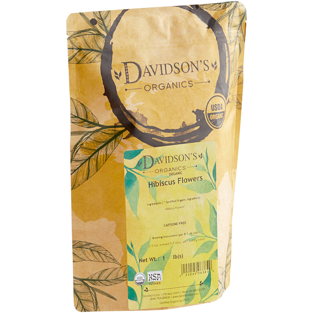 Davidson's Organic Hibiscus Flowers Whole Herbal Loose Leaf Tea 1 lb ...