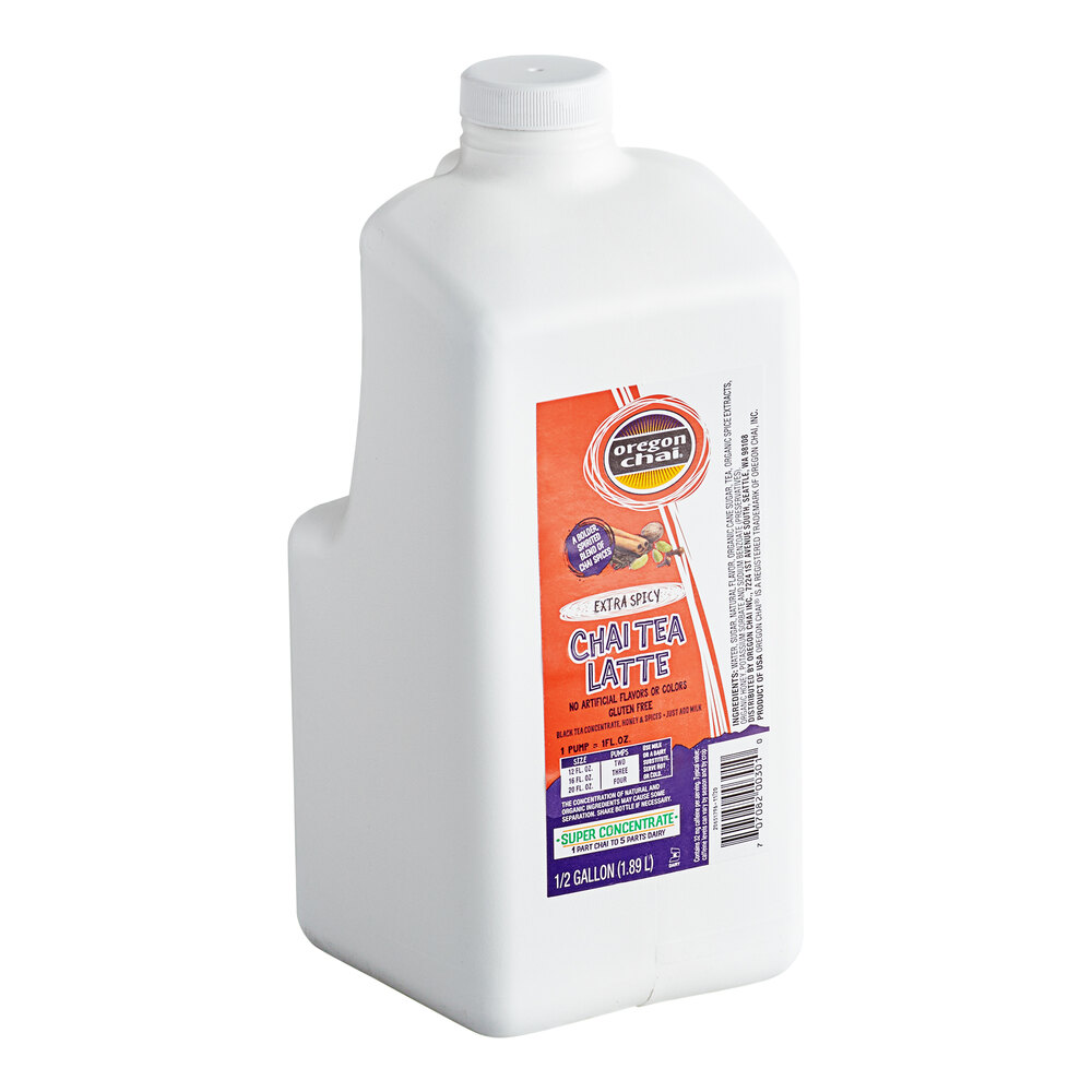 Oregon Chai Extra Spicy Chai 5:1 Super Concentrate 1/2 Gallon - 4/Case