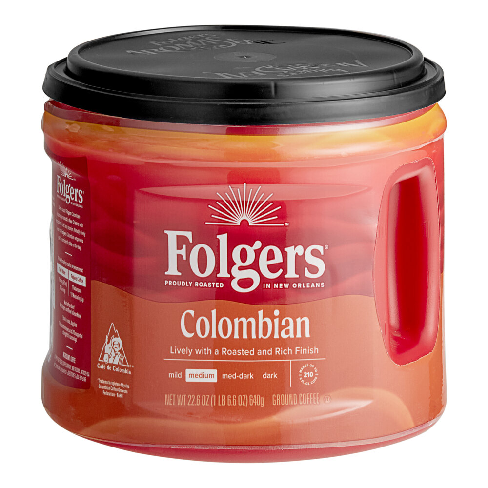 Folgers Colombian Ground Coffee Can 22.6 oz. - 6/Case