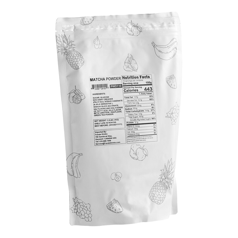 Fanale Matcha Green Tea Pure Powder Mix 2.2 lb. - 20/Case