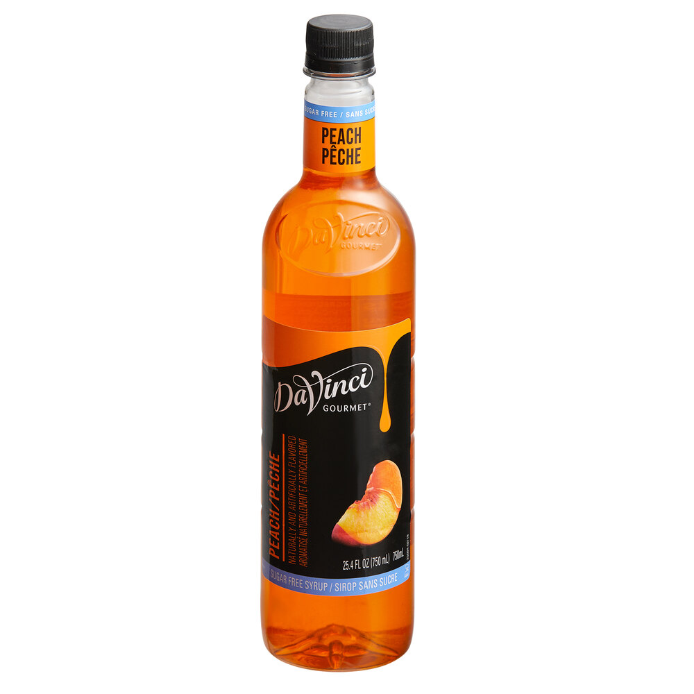 DaVinci Gourmet Sugar-Free Peach Flavoring / Fruit Syrup 750 mL - 4/Case