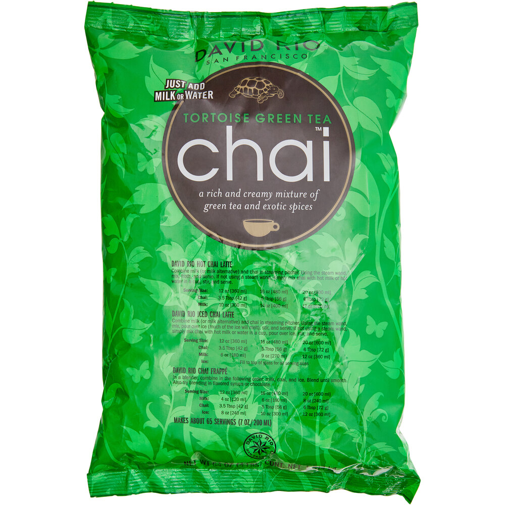 David Rio Tortoise Green Tea™ Chai Tea Latte Mix 4 lb. - 4/Case