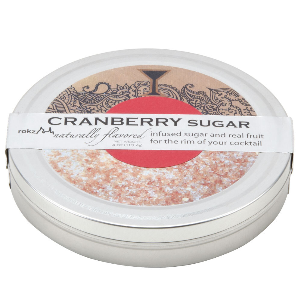 Rokz 4 oz. Cranberry Infused Cocktail Rimming Sugar - 6/Case