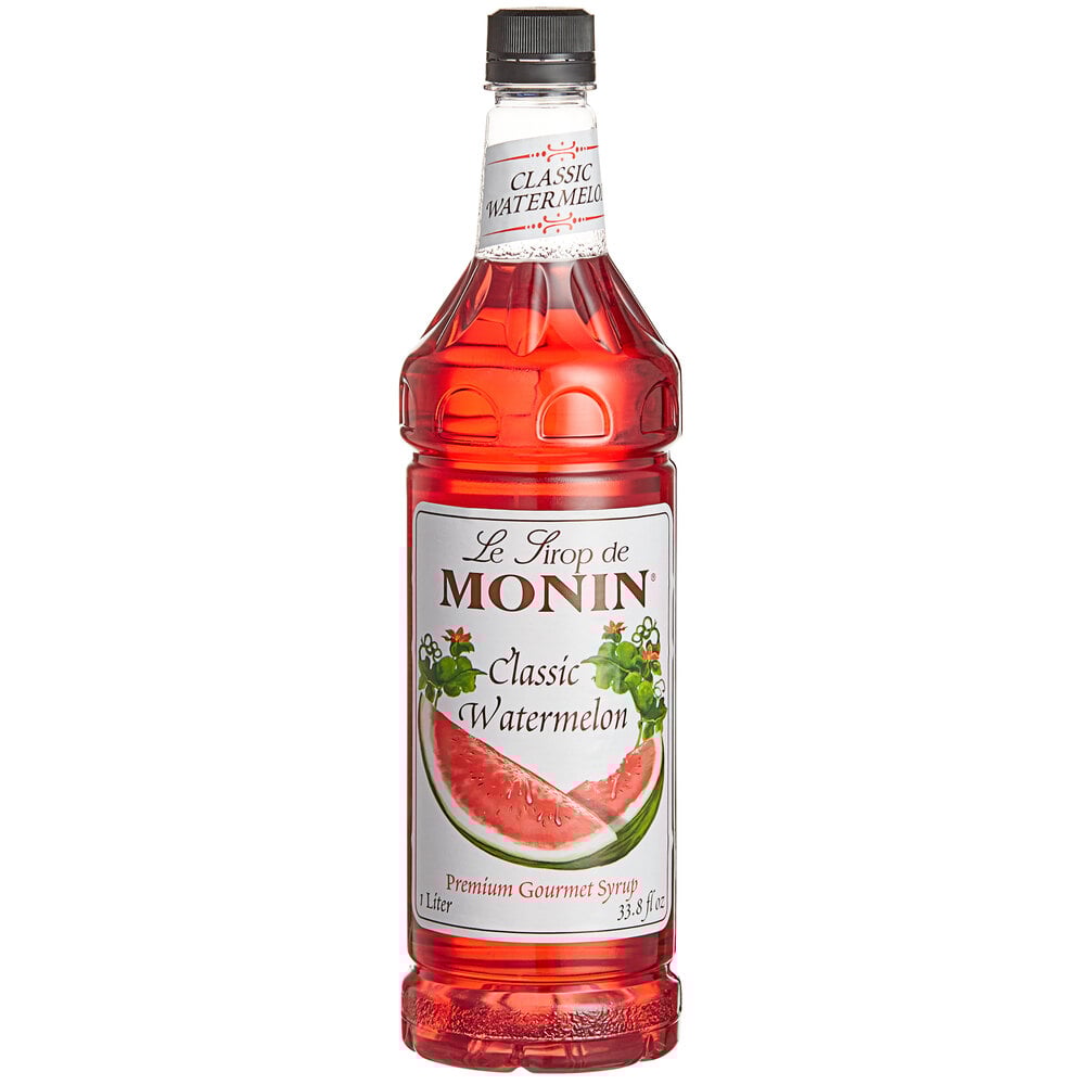 Monin Premium Classic Watermelon Flavoring / Fruit Syrup 1 Liter - 4/Case