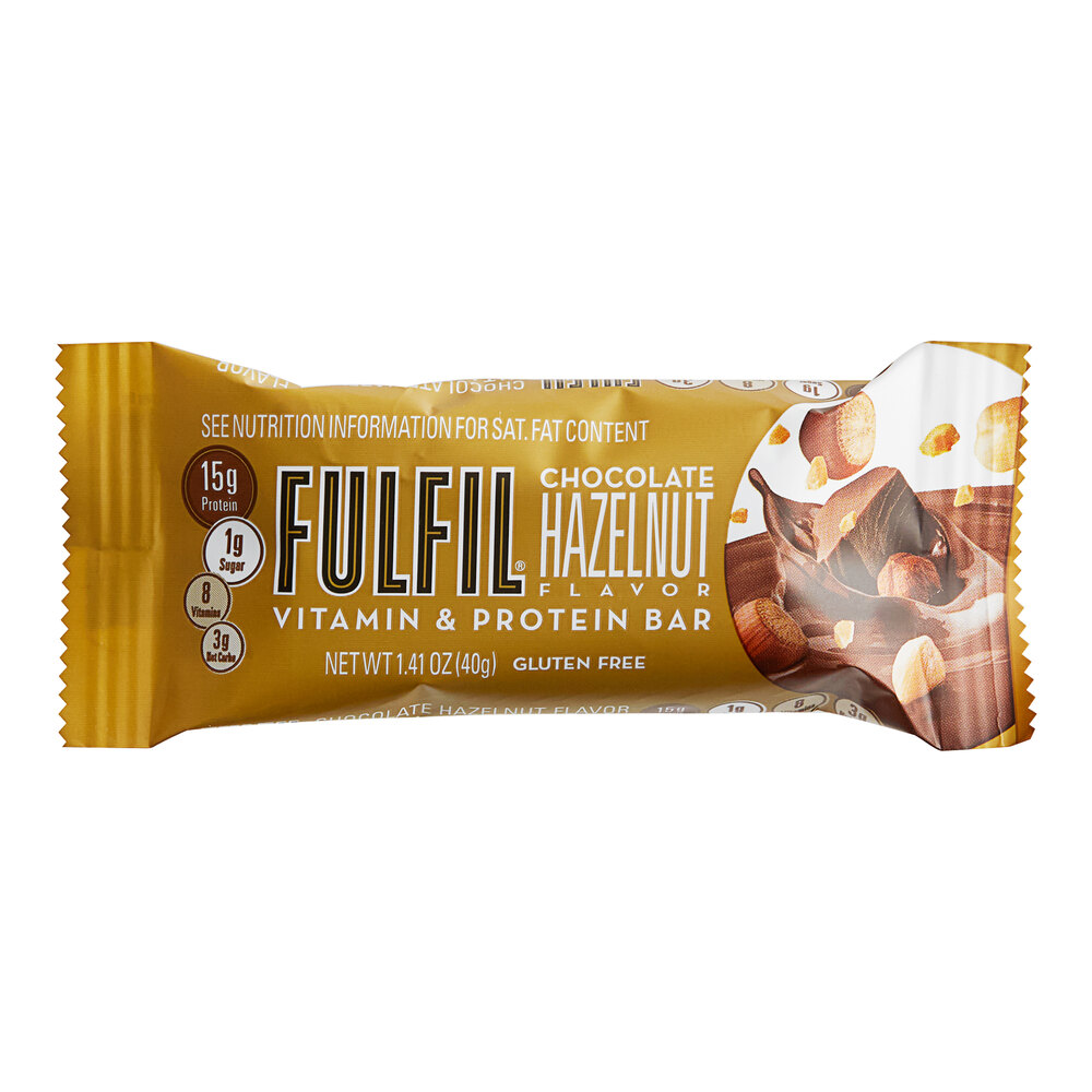 FULFIL Chocolate Hazelnut Vitamin and Protein Bar 1.41 oz. - 72/Case