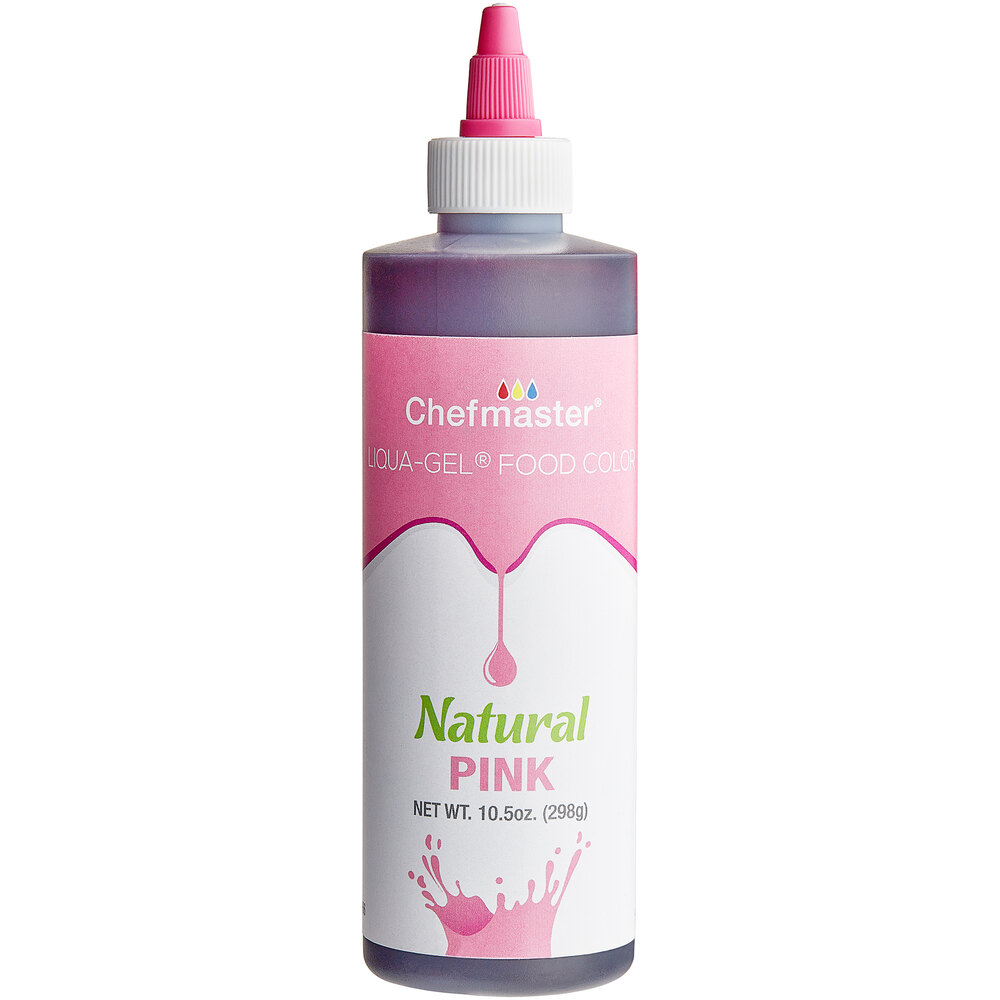 Chefmaster Natural Pink Liqua-Gel Food Coloring 10.5 oz. - 12/Case