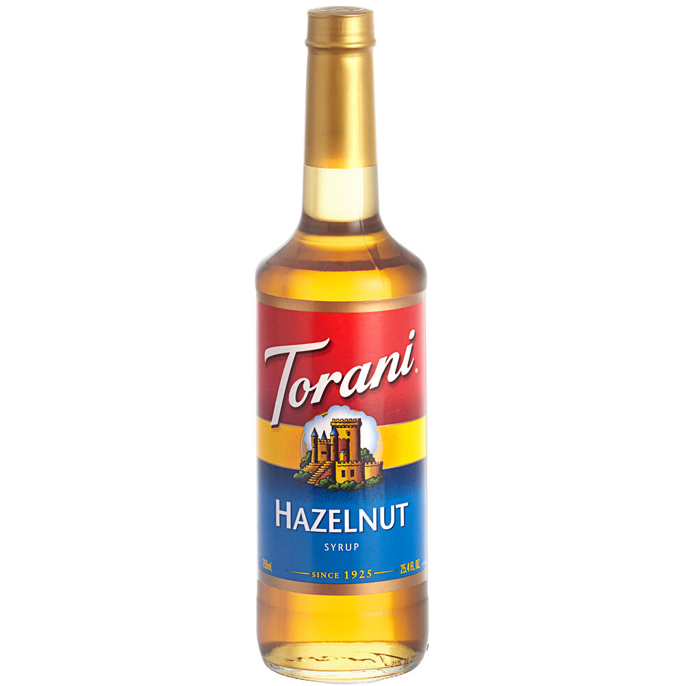 Torani Hazelnut Flavoring Syrup 750 mL Glass Bottle - 12/Case