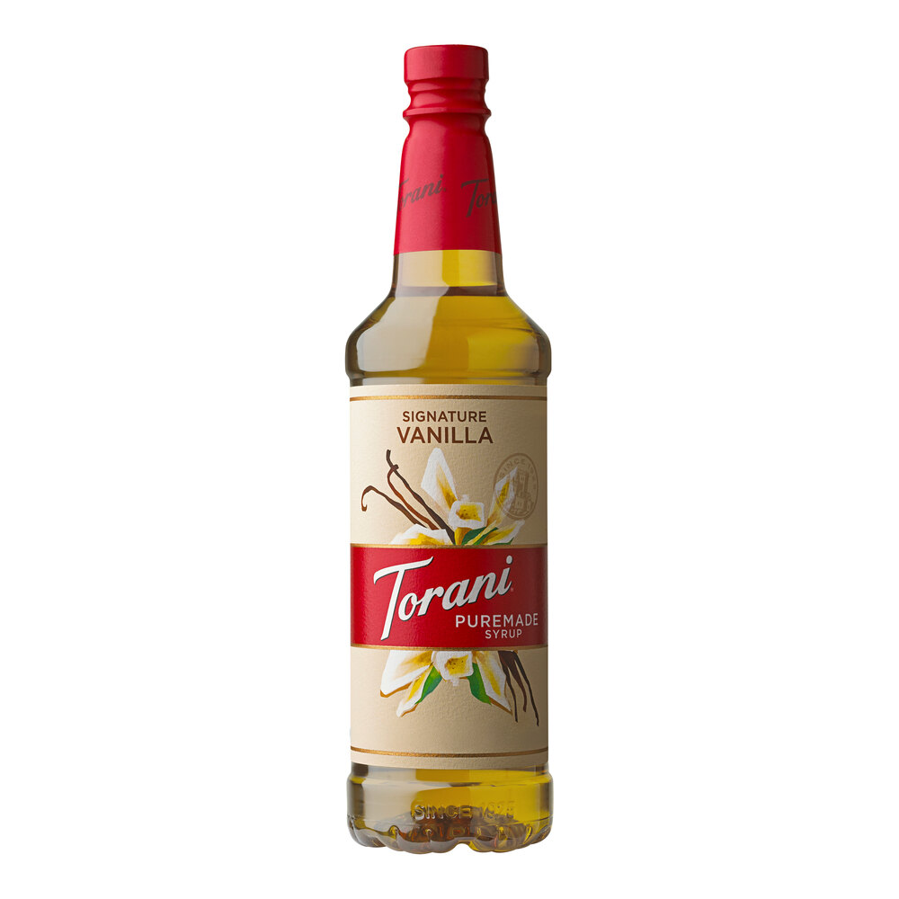 Torani Puremade Signature Vanilla Flavoring Syrup 750 mL Plastic Bottle ...