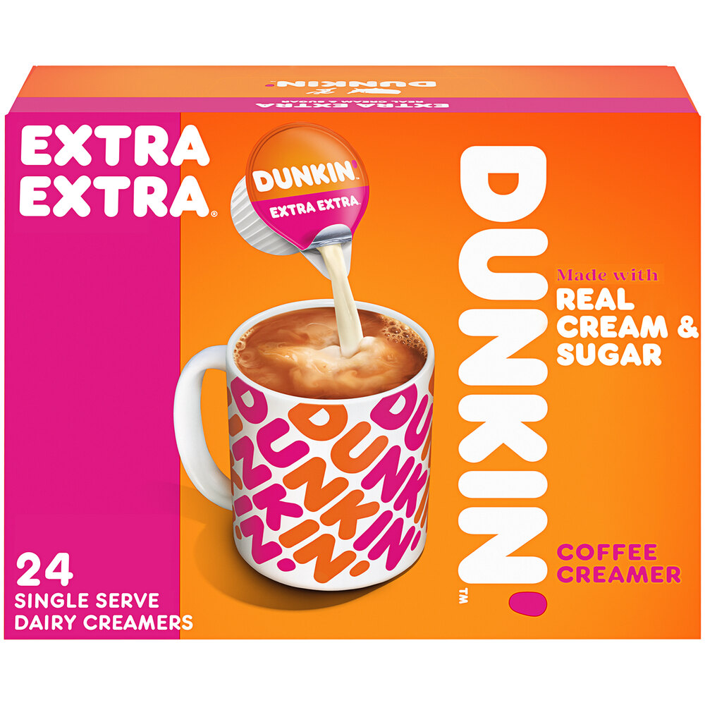 Dunkin' Extra Extra Creamer 24-Count Single Serve Creamer - 6/Case