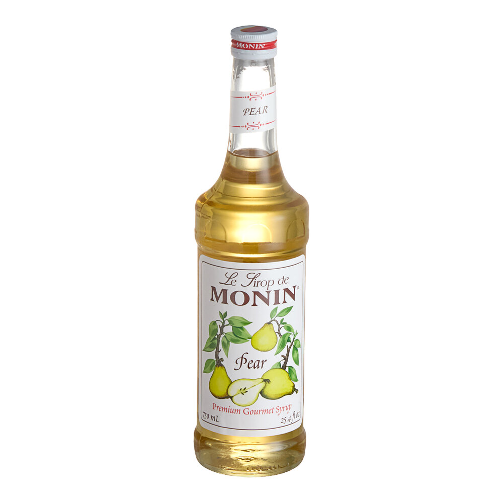 Monin Premium Pear Flavoring / Fruit Syrup 750 mL - 12/Case