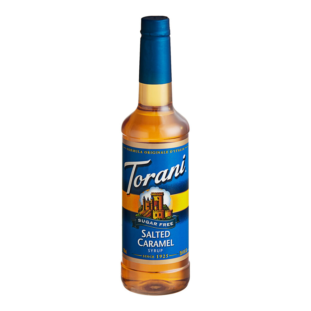 Torani Sugar-Free Salted Caramel Flavoring Syrup 750 mL Plastic Bottle ...