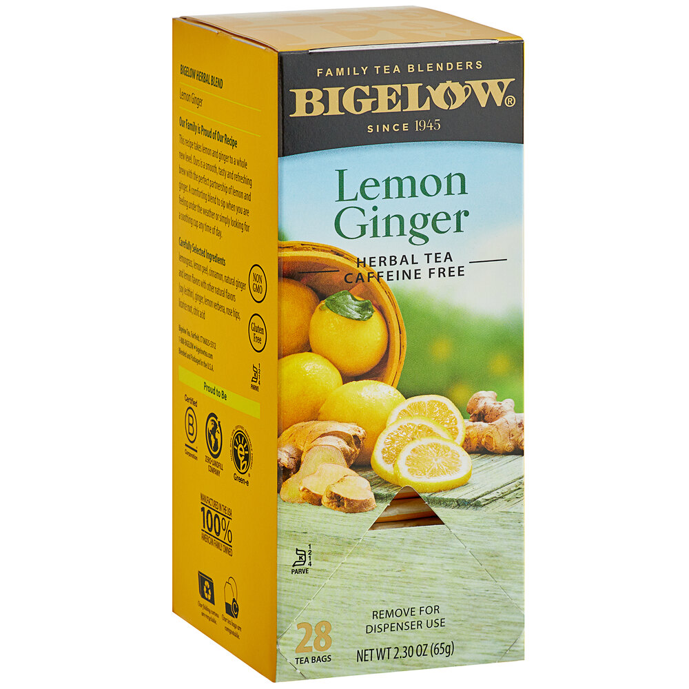 Bigelow Lemon Ginger Herbal Tea Bags - 168/Case