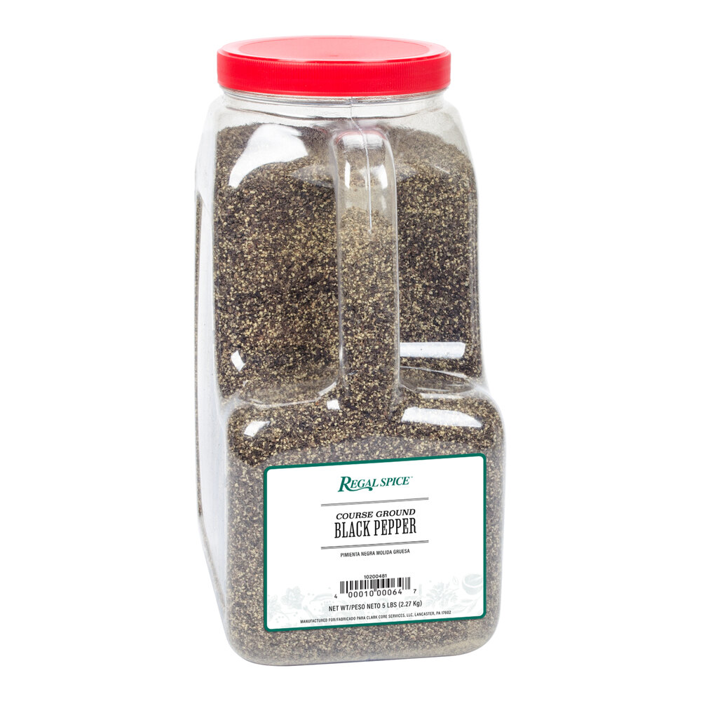 Regal Coarse Grind Ground Black Pepper - 5 lb. - 4/Case