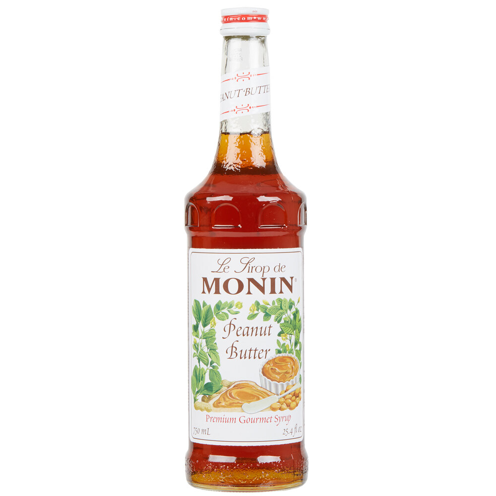 Monin Premium Peanut Butter Flavoring Syrup 750 mL - 12/Case