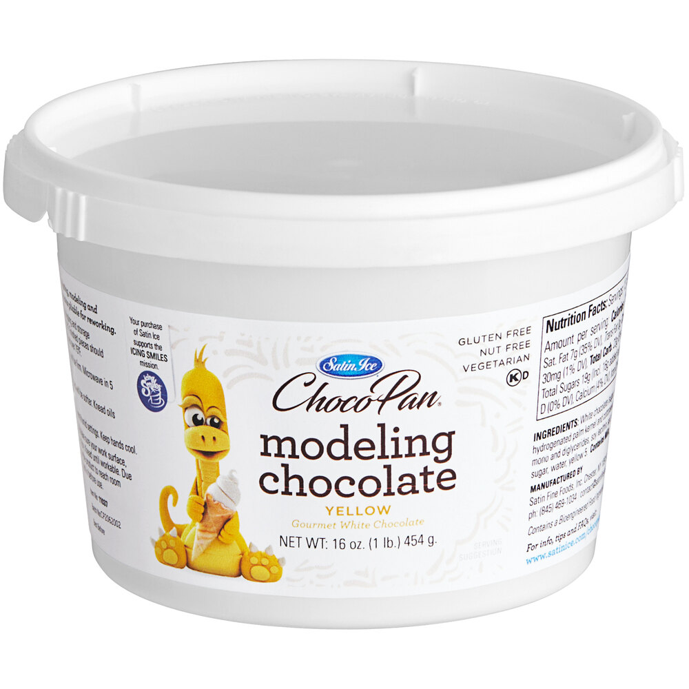 Satin Ice ChocoPan 1 lb. Yellow Modeling Chocolate - 4/Case