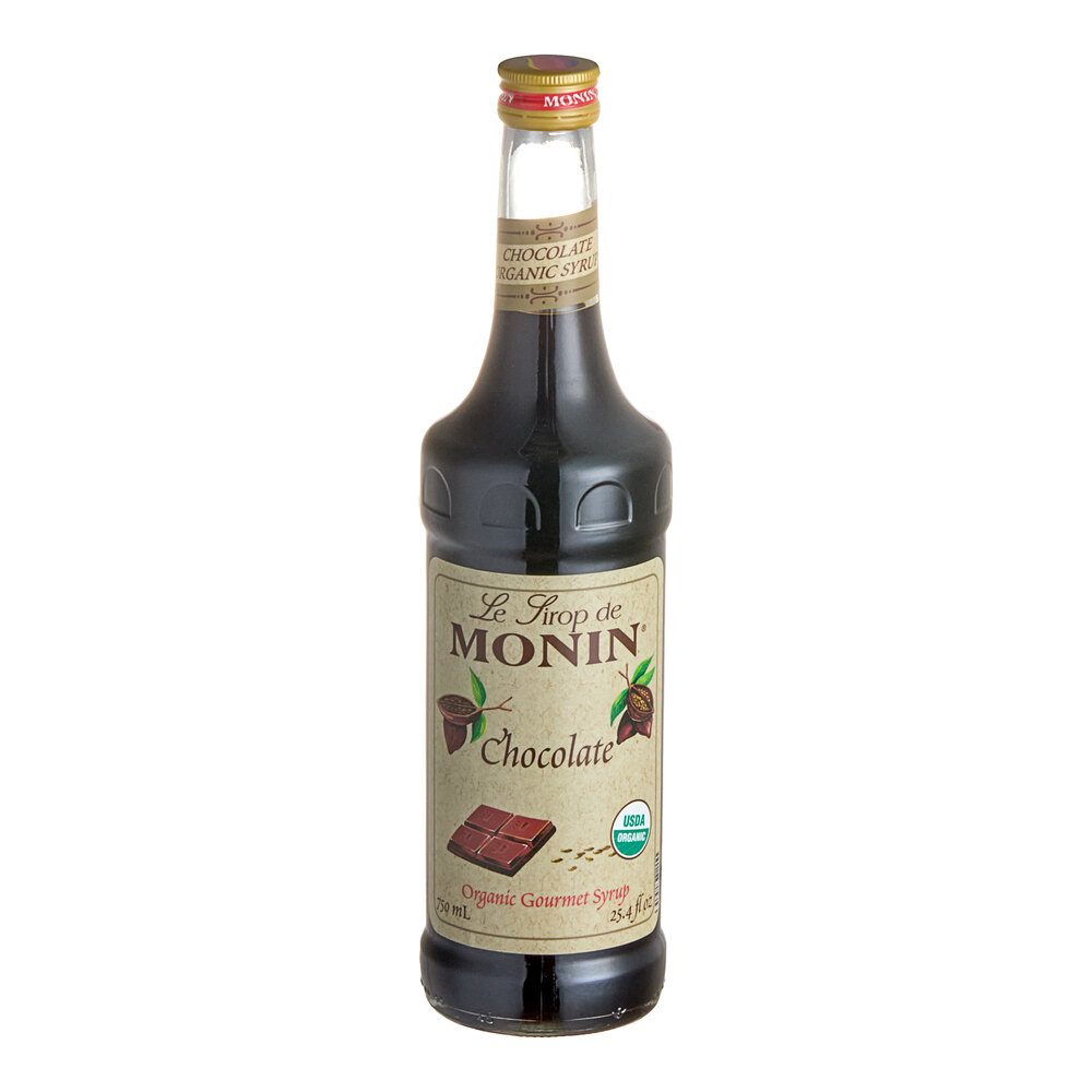 Monin Organic Chocolate Flavoring Syrup 750 mL - 6/Case
