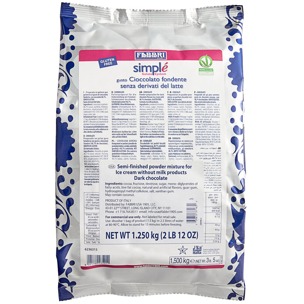 Fabbri 1.5 kg Dark Chocolate Simple One-Step Soft Serve / Frozen ...