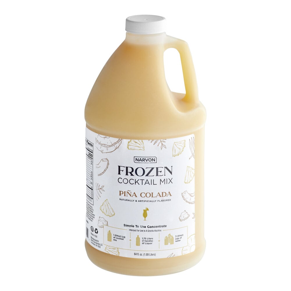 Narvon Pina Colada Frozen Cocktail Mix Concentrate 1/2 Gallon - 6/Case