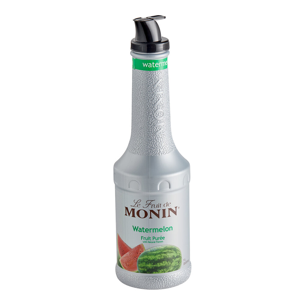 Monin 1 Liter Watermelon Fruit Puree - 4/Case