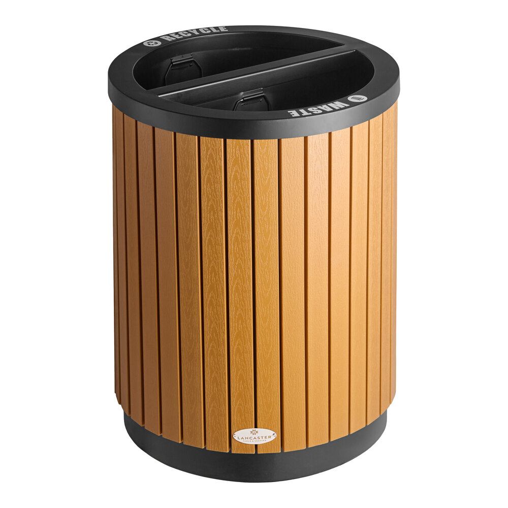 Lancaster Table & Seating 22 Gallon Stainless Steel / Wood Round ...