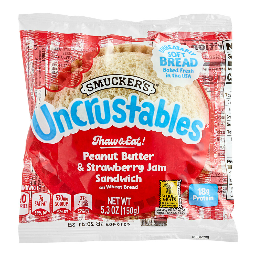 Smucker's Uncrustables Strawberry Jam and Peanut Butter Whole Wheat ...