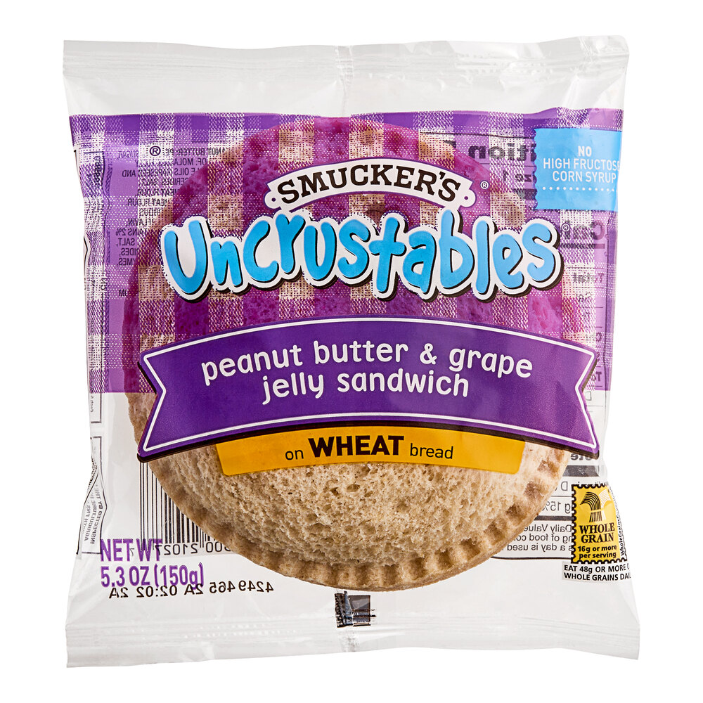 Smucker's Uncrustables Grape Jelly and Peanut Butter Whole Wheat ...
