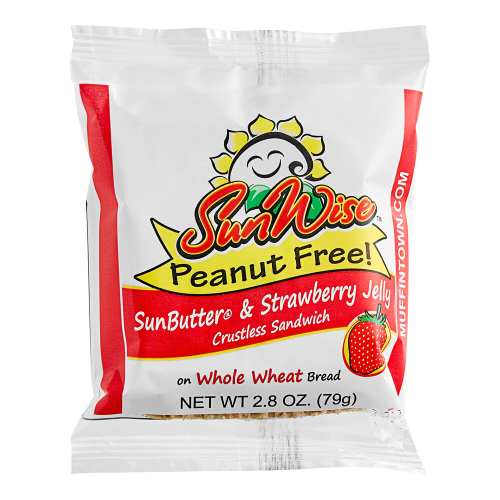 SunWise Individually Wrapped SunButter and Strawberry Crustless Sandwich 2.8 oz. - 96/Case