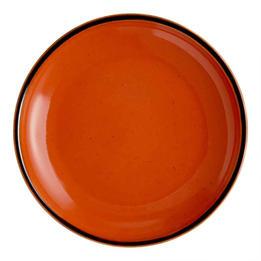 Acopa Keystone 7" Sedona Orange Porcelain Coupe Plate - 24/Case