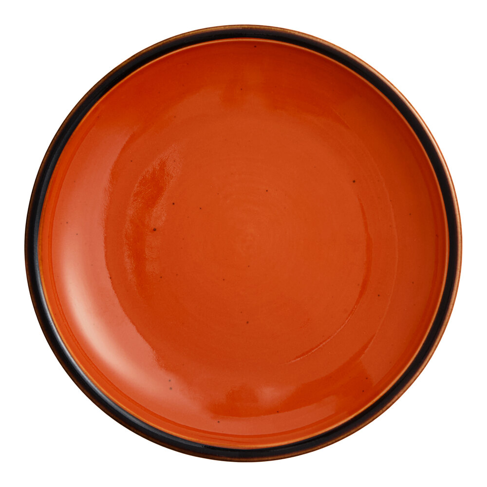 Acopa Keystone 6" Sedona Orange Porcelain Coupe Plate - 24/Case