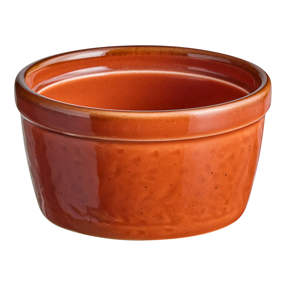 Acopa Keystone 7 oz. Sedona Orange Porcelain Ramekin - 48/Case
