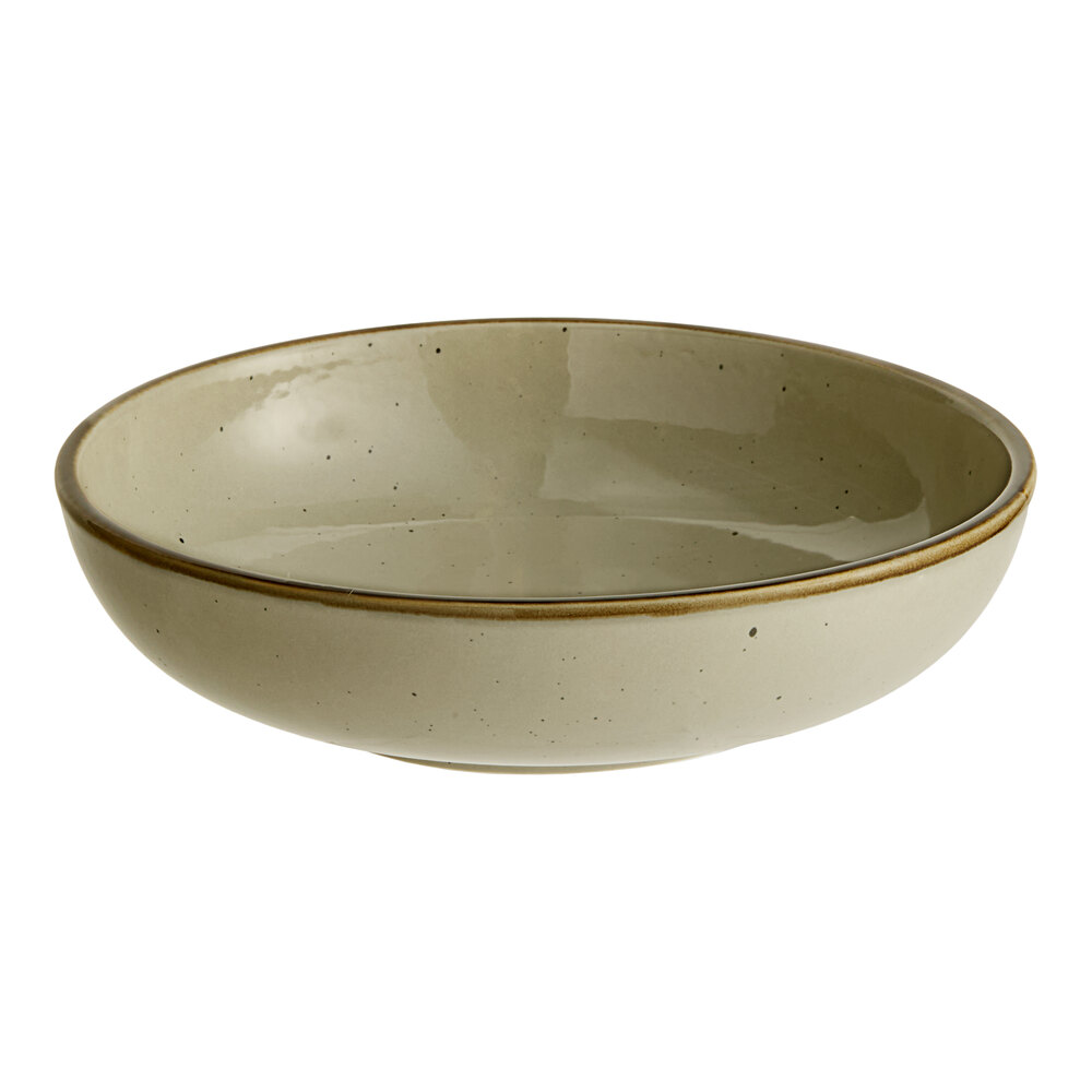Acopa Keystone 8" Granite Gray Porcelain Coupe Low Bowl - 24/Case
