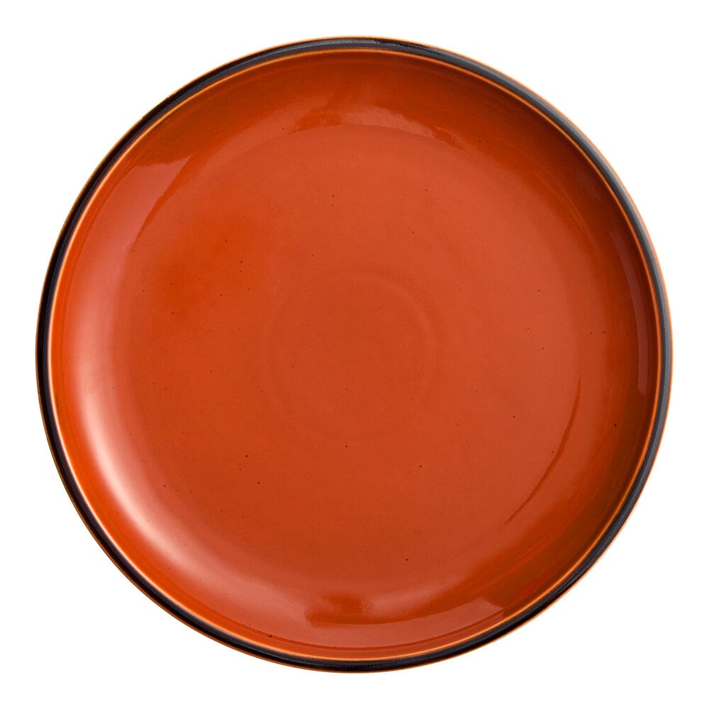 Acopa Keystone 12 1/2" Sedona Orange Porcelain Coupe Plate - 12/Case