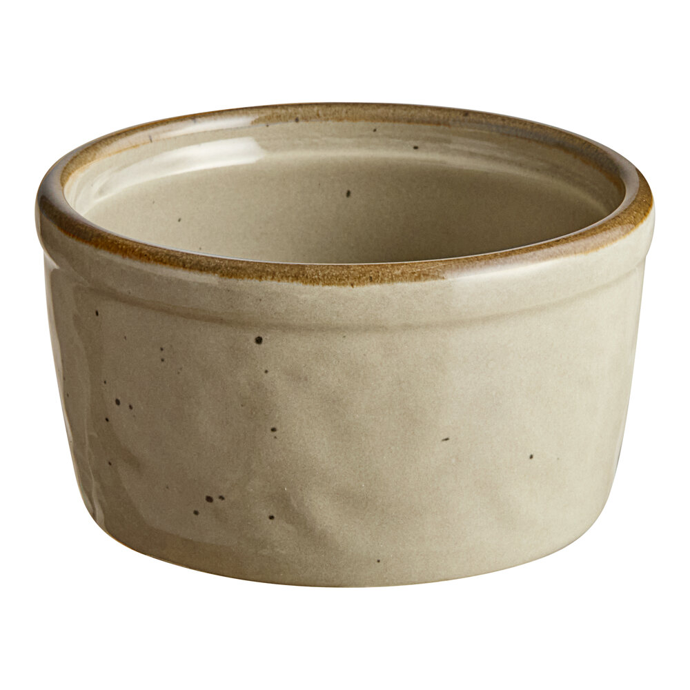 Acopa Keystone 4 oz. Granite Gray Porcelain Ramekin - 72/Case
