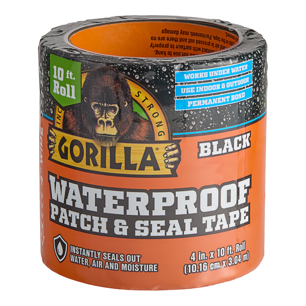 Gorilla Waterproof Patch & Seal 4" x 10' Black Tape 4612502