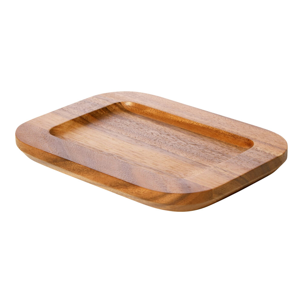 GET Heiss 8 7/8" x 6 5/8" Rectangular Wooden Underliner