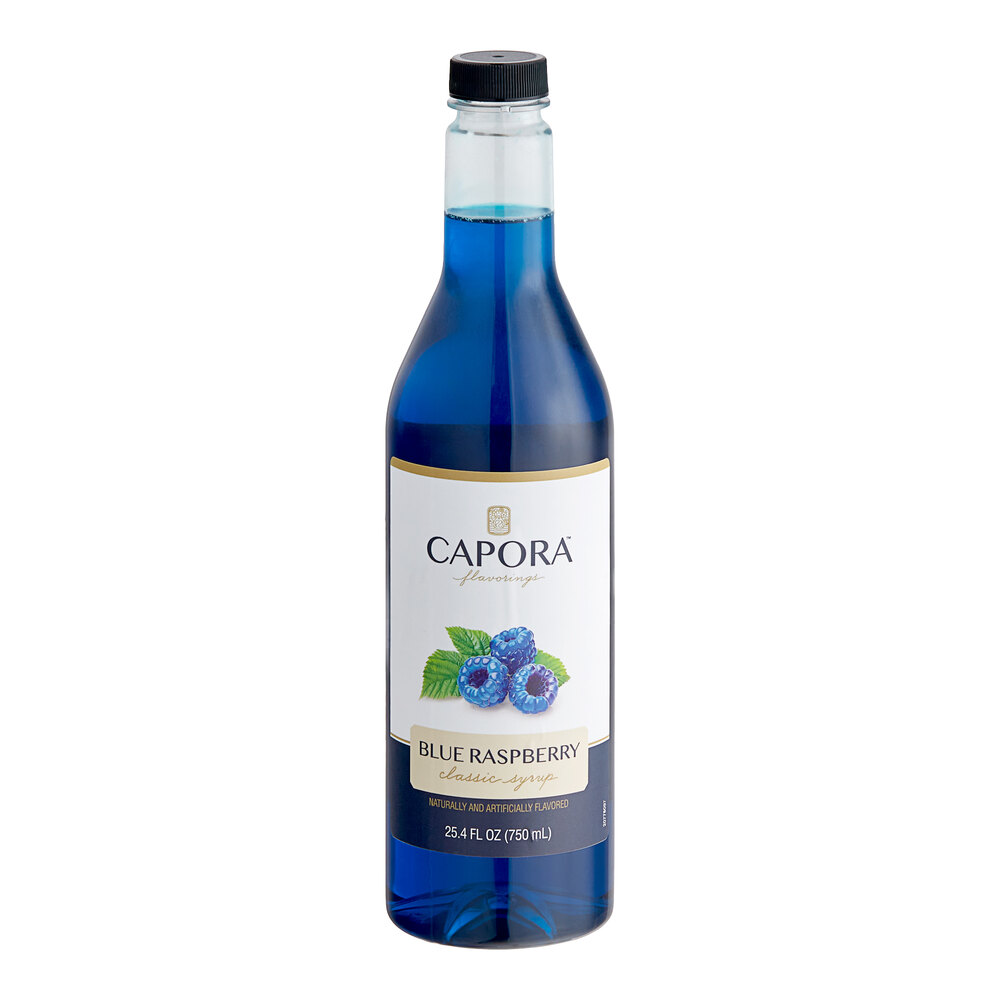 Capora Blue Raspberry Flavoring Syrup 750 mL - 6/Case