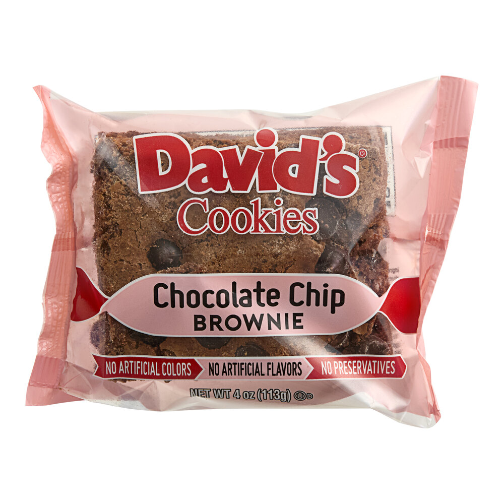 David's Cookies Individually Wrapped Chocolate Chip Brownie 4 oz. - 48/Case