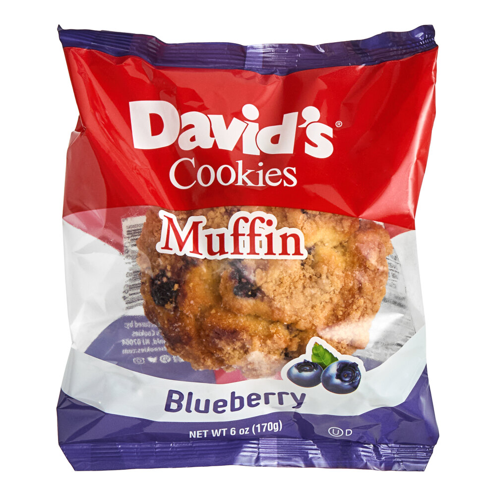 David's Cookies Individually Wrapped Blueberry Crumb Muffin 6 oz. - 24/Case