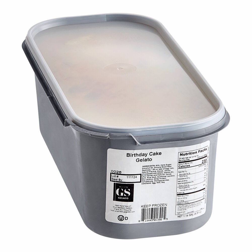 G.S. Gelato Birthday Cake Gelato 5 Liter Container