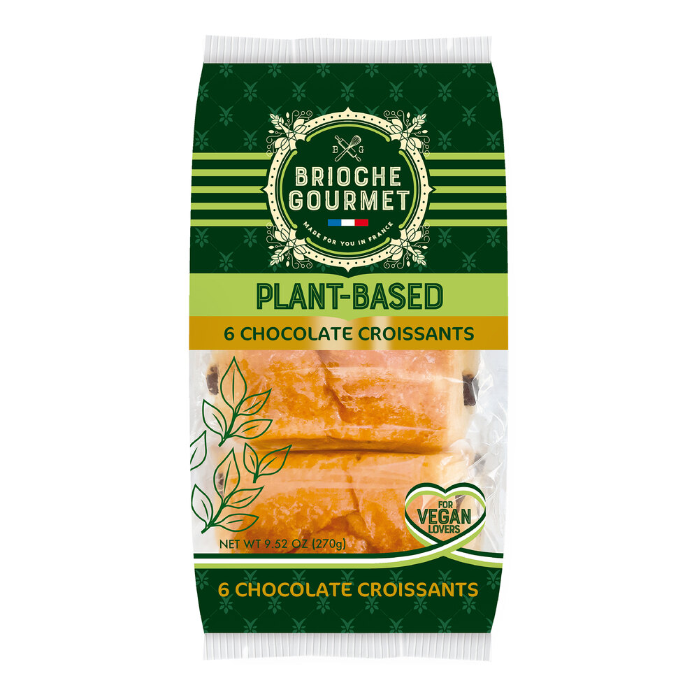 Brioche Gourmet Frozen Plant-Based Chocolate Croissant 1.58 oz. - 54/Case