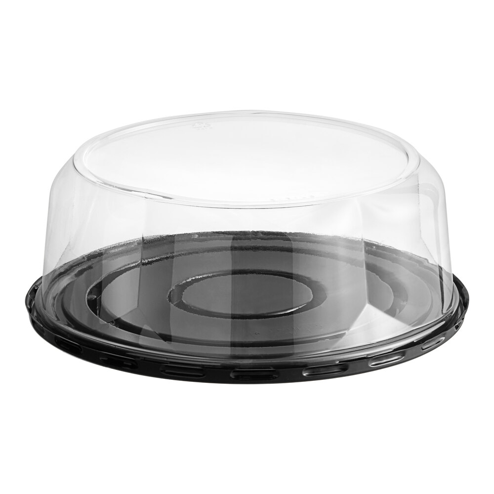 Baker's Lane 8" Low Dome Cake Display Container with Clear Scalloped ...
