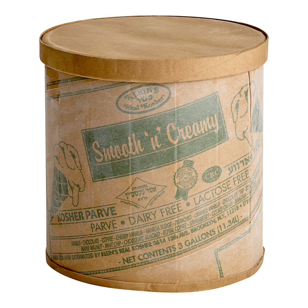 Klein's Real Kosher Vegan Strawberry Ice Cream 3 Gallon