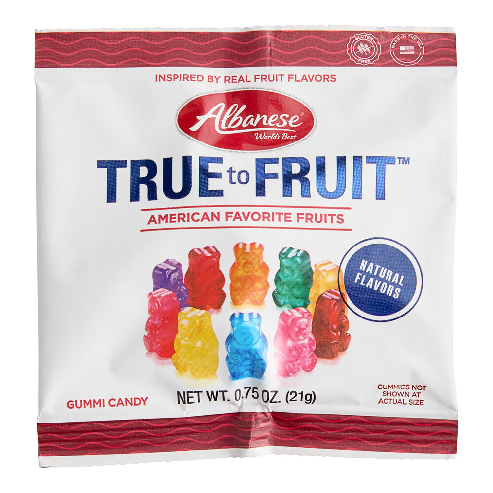 Albanese True to Fruit American Favorite Fruits Gummi Bears 0.75 oz. - 200/Case
