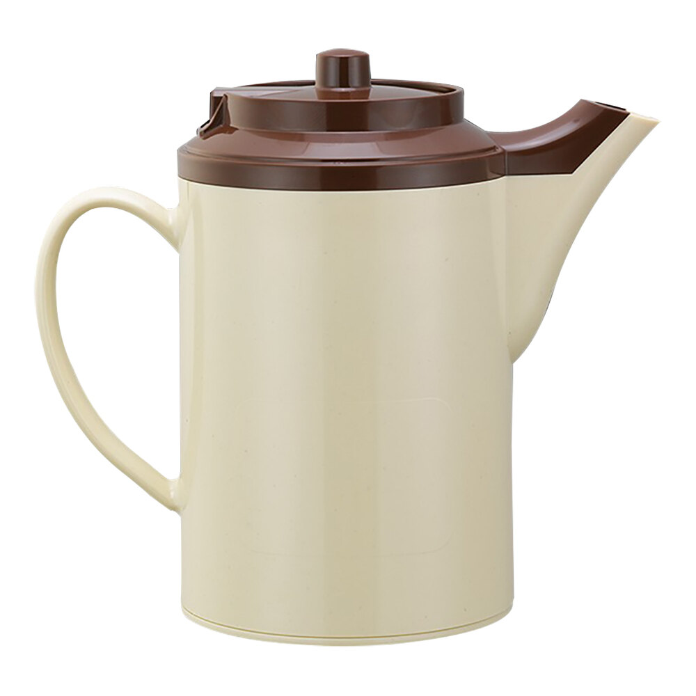 Service Ideas 16 oz. Stoneware Double Wall Plastic Teapot with Lid ...