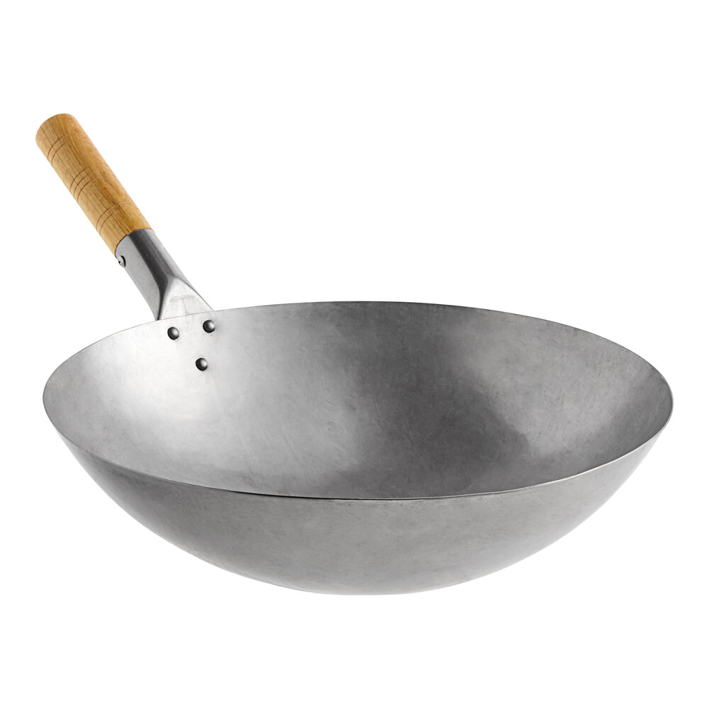 Emperor's Select 16" Carbon Steel Mandarin Wok with Wood Handle